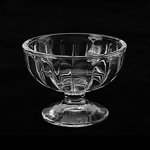 Dessert Glass Cup Ice Cream Bowl 190ml Crystal Clear Pudding Bowl with Pedestal Round Glass with Tulip Vintage Drinking Glassware for Soda Milkshake Juice Cocktail Sundae Trifle Party Serving Glass