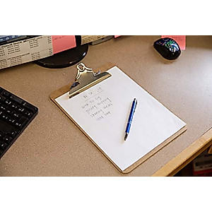 Letter Size Clipboard with Butterfly Clip (Pack of 10) - 9'' x 12.5'' Large Wood Clipboards for Classroom, Clipboards for Kids | Hardboard for Office, College, Teacher & Back to School Supplies