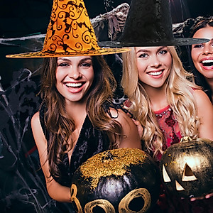 Halloween Witches Hat - Halloween Spider web Witch/Wizard Hats. Pack of 2. (Black & Orange)