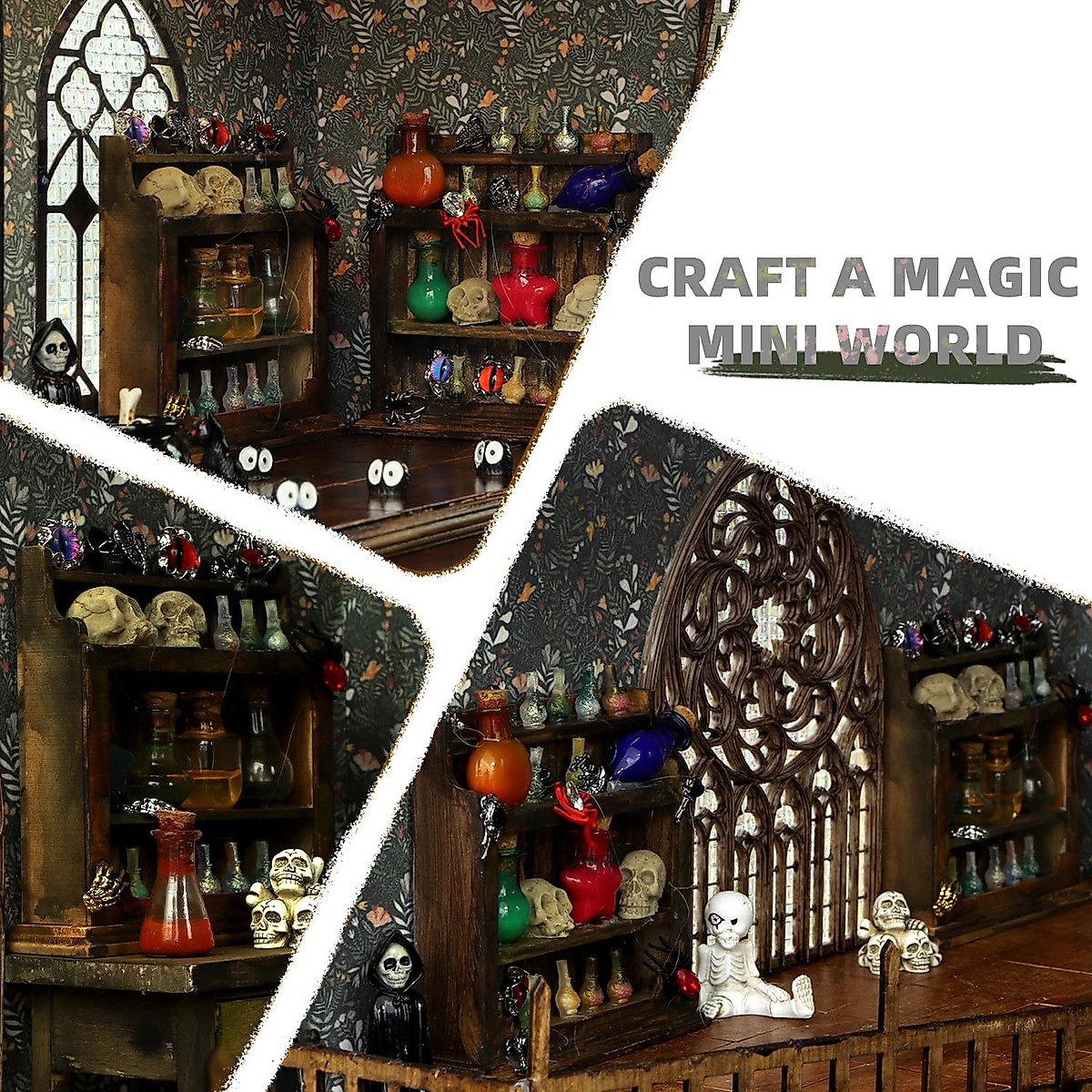 iLAND Wooden Dollhouse Furniture on 1/12 Scale, Miniature Cabinet Varnished 2pcs fit Dollhouse Kitchen, Living Room, Dining Room or Bathroom