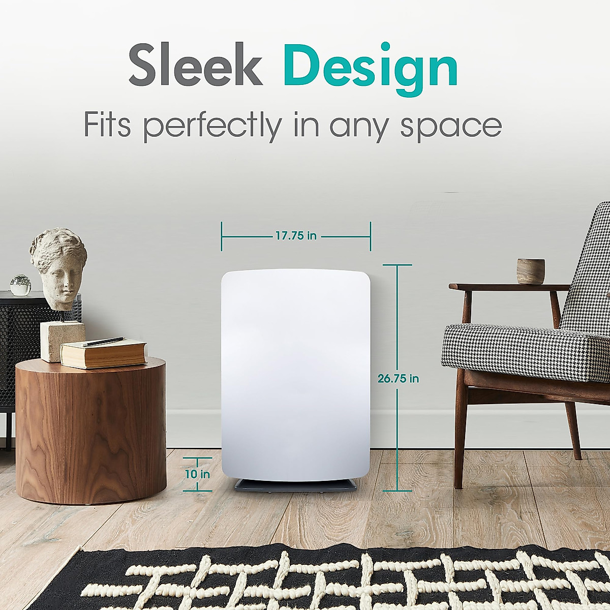 Alen BreatheSmart Classic H13 HEPA Air Purifier, Air Purifiers For Home Large Room w/ 1100 SqFt Coverage, Medical-Grade Air Cleaner for Mold & Bacteria, up to 12 Mos. Filter Life, Brushed Stainless