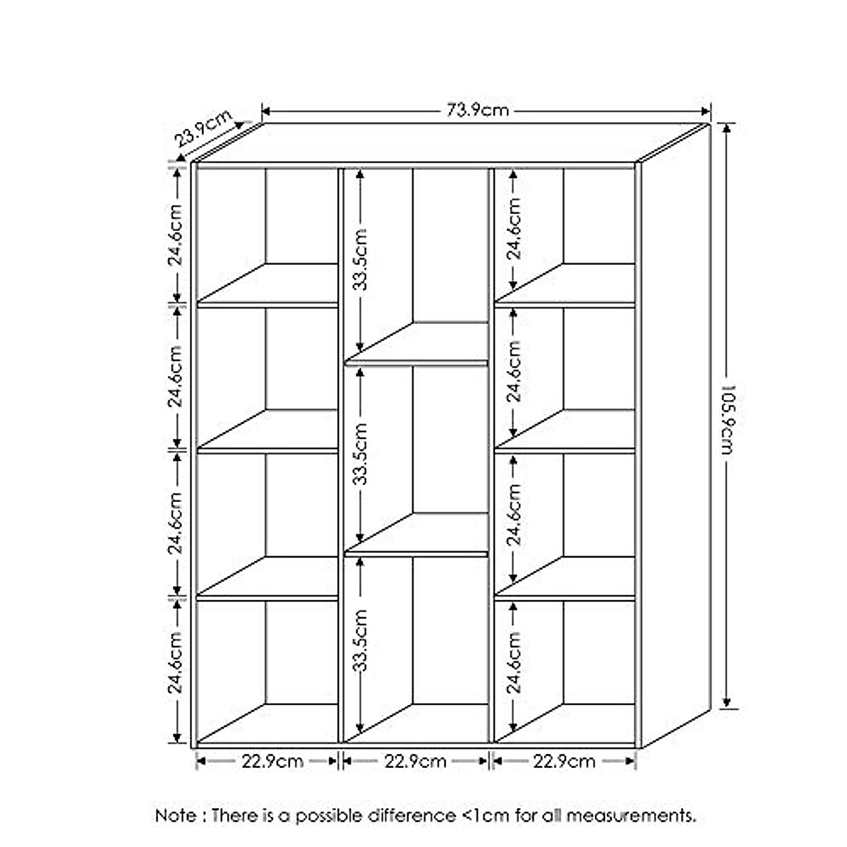 Furinno 11107WH-GR 7 Reversible, 11-Cube, White Green & Luder Bookcase/Book/Storage, 5-Cube, White/Green