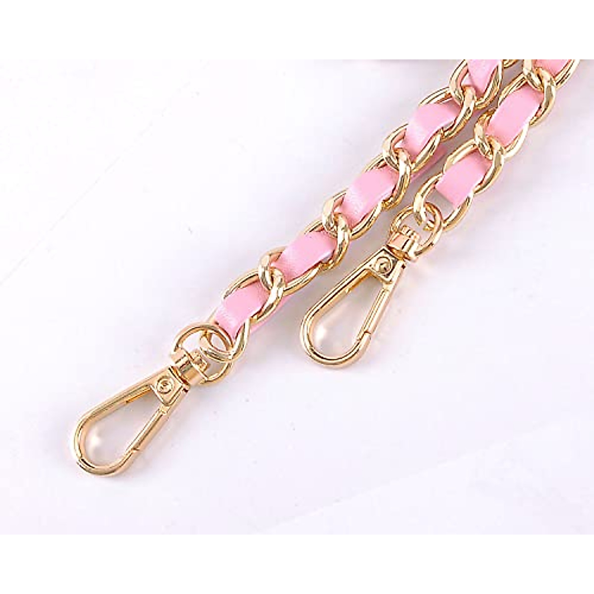 VanEnjoy Purse Chain Strap with Tassel - Microfiber Leather - Replacement for Shoulder Crossbody Straps for Handbag (Pink-Gold Chain with Tassel)