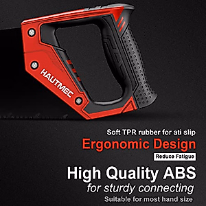 HAUTMEC 22-Inch Aggressive Hand Saw, Ergonomical Handle, Rust-proof Wood Saw With Chip Removal Design, for Heavy Duty Sawing, Trimming, Gardening of Wood, Drywall, Laminate And Plastic HT0026-SA
