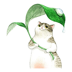 MEFOSS Cute Cat Wall Decal Removable Kitty Wall Decor Stickers 17'' × 19'' Peel and Stick Vinyl Decals Art for Living Room Kids Bedroom Playroom Nursery Wall Decorations