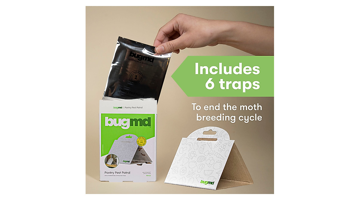 BugMD Pantry Pest Patrol (6 Count, White) - Moth Traps for Kitchen ...