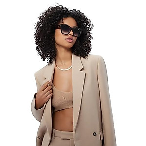 Quay - Womens Sunglasses, Square Lenses with UV Protection, Oversized Sunglasses (After Hours, Tortoise/Black)