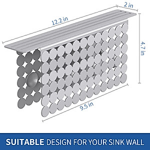 Yolife Kitchen Sink Saddle, PVC Sink Divider Mat with Strong Suction Cups, Durable, Easy to Clean, Odor-free - 9.5" x 12" (Grey)