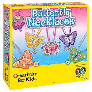 Creativity for Kids Butterfly Necklaces - Children's Jewelry Making Craft Kit - Makes 6 Necklaces