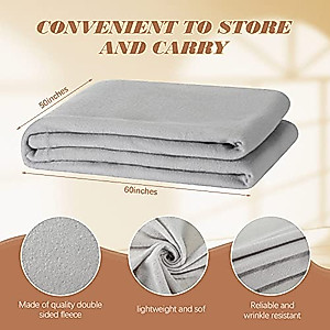 20 Piece Fleece Throw Blankets 50 x 60 Inch Grey Fleece Blankets Double Sided Throw Blankets Soft Cozy Blankets Polyester Lightweight Fluffy Blankets Bulk for Home Office Bed Sofa Travel Outdoor
