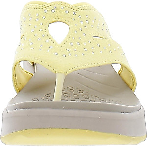 BZees Womens Nola Bright Embellished Slip On Wedge Sandals Yellow 7 Medium (B,M)