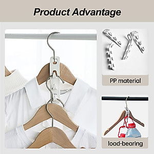 Space Saving Clothes Hanger Connector Hooks, 2024 New Multi Closet Hanger Organizer, Hanger Extender Hooks Space Saver Closet Dorm Room Organization Essentials for Closet Organizers and Storage (8pcs)