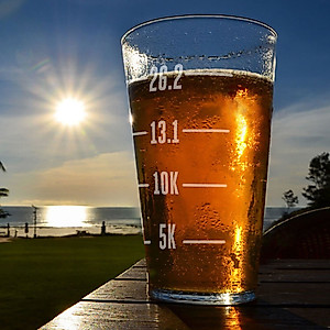 Gone For a Run Runner's Measurements Engraved Beer Pint Glass 16 oz.