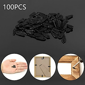 Suiwotin 100PCS Picture Turn Button Fasteners Photo Frame Hardware, Picture Frame Hardware Backing Clips with 100 Pieces Screws, Type 1
