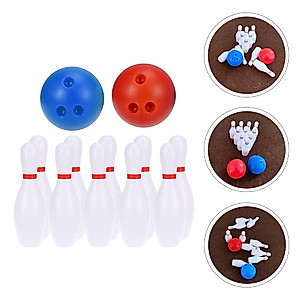STOBOK 2 Set Miniature Bowling Ball Set Dollhouse Bowling Game Toys Mini Desktop Bowling Model Toy for Dollhouse Decoration Accessories