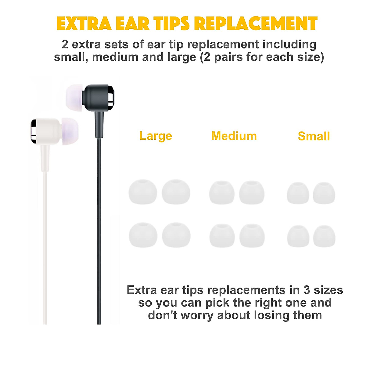 GADGET.COOL Wired Earbuds 10 Pack Bulk, Balanced Stereo Sound and Bass in-Ear Headphones with Ear Tip Replacements for iPhone Android Smartphone Tablet Laptop Computer School Classroom
