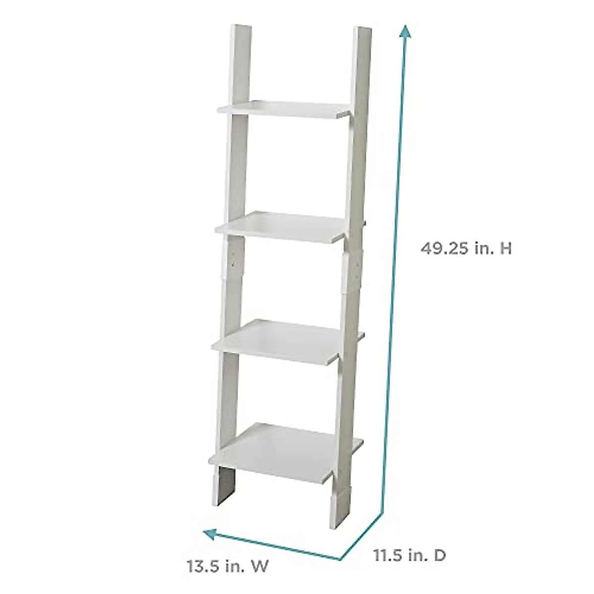 Zenna Home Ladder Style Bathroom Linen Tower, White