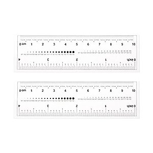 HARFINGTON 2pcs Film Flexible Ruler 4 Inch 0.1mm Scale PET Plastic Folding Straight Ruler Calibration Soft Ruler Measuring Tool for Factory, Transparent