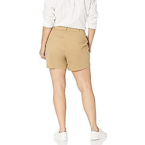 Amazon Essentials Women's 5 Inch Inseam Chino Short (Available in Plus Size), Khaki Brown, 24