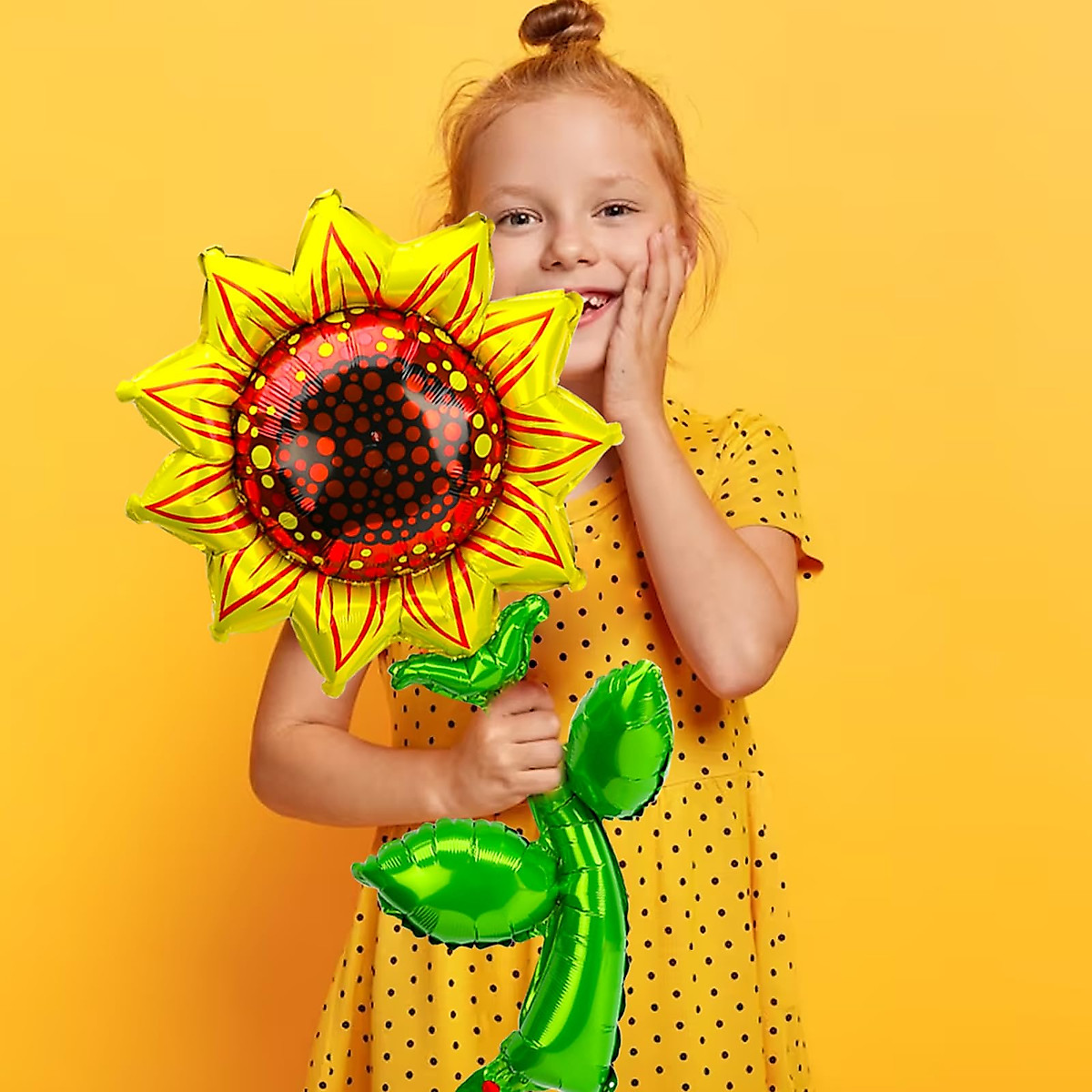 6 Pack Sunflower Balloons,Sunflower Mylar Balloon Arch Kit,Yellow Aluminum Foil Sunflower Balloon Garland, Sunflower Birthday Party Decorations, Sunflower Decorations for Party Wedding Shower,36 Inch