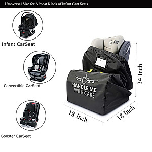 Sucpeii Car Seat Travel Bag ，Durable Backpack for Air Travel Gate Check Bag Foldable Air Travel Cover for Infant Carriers,Car Seats,Baby Stroller,Fluorescent