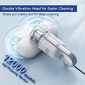 TASVAC Bed Vaccum Cleaner, Mattress Vacuum, Corded 2-in-1 Handheld Vacuum for Bed with 15Kpa Strong Suction and Low Noise, Vacuum of Bed Mattress Sofas, Pet Hair and Carpets