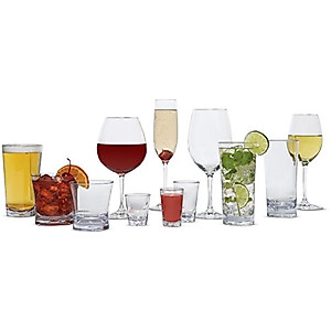 Carlisle FoodService Products Alibi Plastic Beverage Glass for Restaurant, Kitchen, and Bar, 13.9 Ounces, Clear