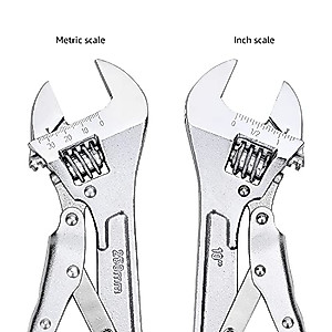 Amazon Basics Locking Adjustable Wrench, 10 inch x 2.7 inch x 0.75 inch