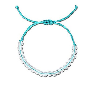 4Pcs Boho Adjustable String Braided Bracelets Handmade Weaving Rope Clear Crystal Seed Beaded Ocean Bracelet for Women Men Unisex Healing Power Jewelry (A black)