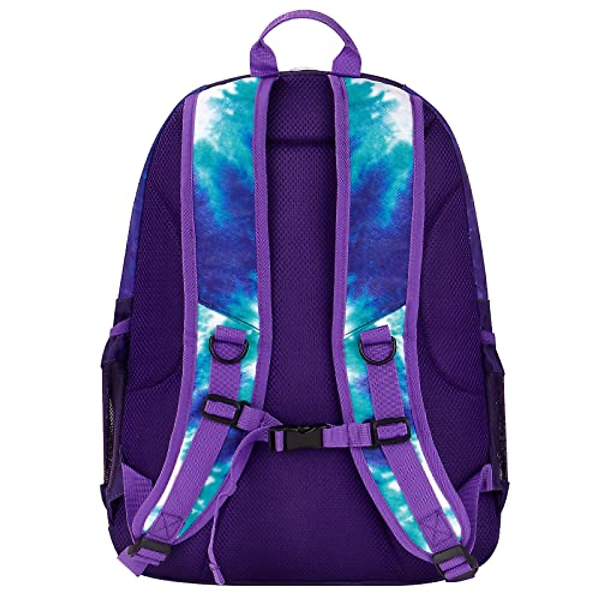 Choco Mocha Tie Dye Backpack for Teen Girls, Travel School Backpack for Girls Middle School Large Bookbag 18 Inch, Purple