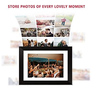 AEEZO WiFi Digital Picture Frame 10 Inch IPS Touch Screen FHD 2K Display Smart Cloud Photo Frame with 16GB Storage, Easy Setup to Share Photos & Videos, Auto-Rotate Frame (Black)