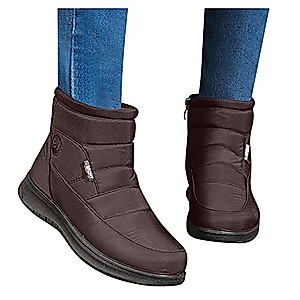 Kowyspoe Womens Winter Boots Ankle Women’s Work Boots Winter Hiking Boots Waterproof Ankle Booties Warm Winter Snow Boots Cute
