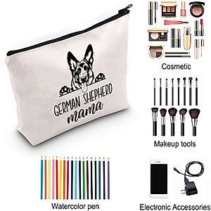 ZJXHPO German Shepherd Dog Owner Gift Funny Shepherd Mama Cosmetic Bag Zipper Accessory Pouch (Shepherd Mama)