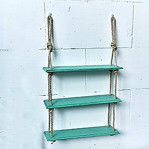PIBM Stylish Simplicity Shelf Wall Mounted Floating Rack Shelves Wooden Store Display 1 Layer/ 2 Layers / 3 Layers / 4 Layers,4 Colors, Green , 49.5X14X90cm