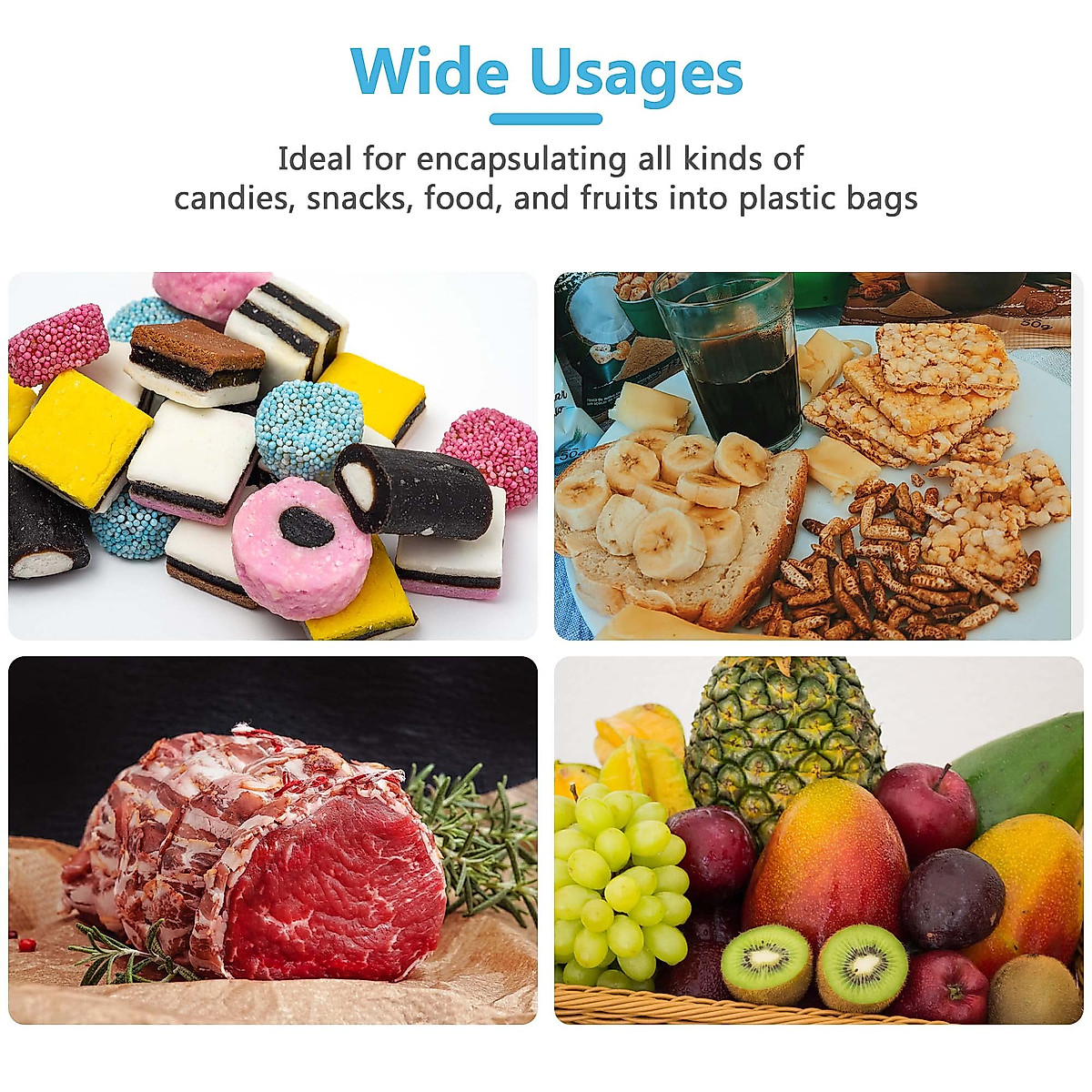 Yescom 8" Impulse Sealer Manual Heat Sealer Plastic Bag Poly Tubing Packaging Machine