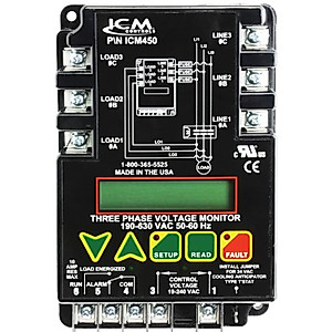 ICM Controls ICM450 3-Phase Monitor, 25-Fault Memory, LCD Setup and Diagnostics, Fault Identification