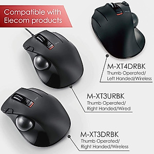 ELECOM Wired Thumb-Operated Trackball Mouse & RED Trackball Replacement (M-XT3URBK & M-B1RD)