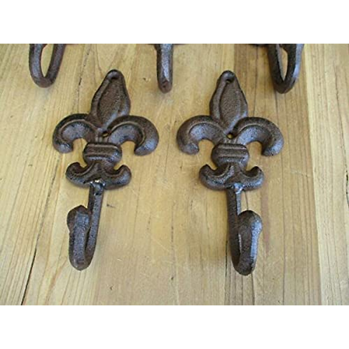 for 10 Large Cast Iron Fleur De Lis Coat Hooks Hook Hall Tree Hat Dog Leash Fluer Hooks & Hangers Home & Garden