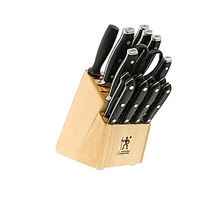 HENCKELS Forged Premio Knife Block Set, 17 Piece, Black