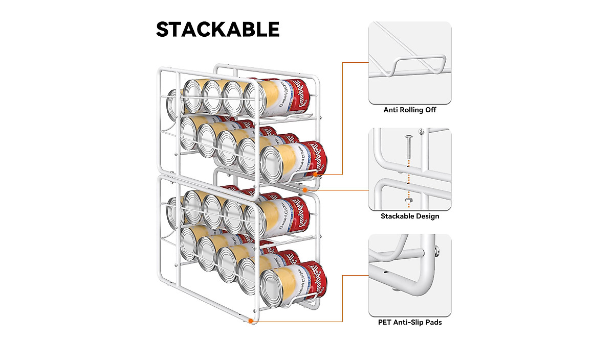 MOOACE Can Dispenser Rack - Stackable, Space-Saving Food Organizer
