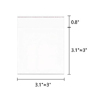 Doutop Small Clear Cellophane Bags 300pcs 3x3 Self-Sealing Adhesive Bags 1mil OPP Poly Bags for Jewelry Earrings Candies Bakery Candle Cookie 8 Sizes to Choose from
