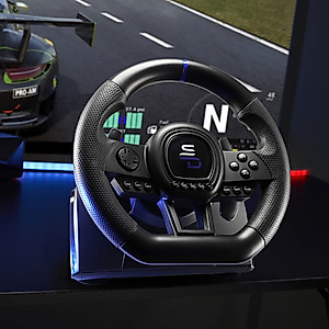 Superdrive - SV650 Racing steering wheel with pedal and paddle shifters for Xbox Serie X/S, Switch, PS4, Xbox One, PC, PS3 (programmable for all games)