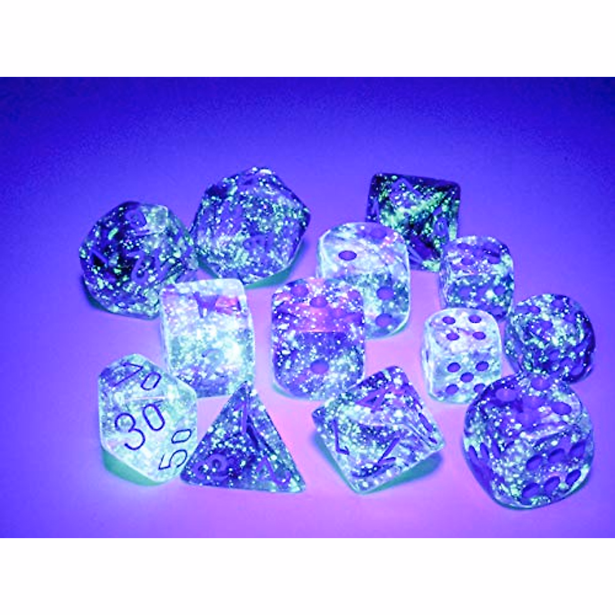 Chessex Nebula Dice Block 16mm d6 Nocturnal with Blue Luminary (12 dice)