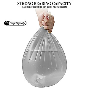 5 Rolls Small Trash Bags - 100 Counts Durable 4 Gallon Small Garbage Bags for home office kitchen Bathroom Bedroom Trash Can liners（Silver）