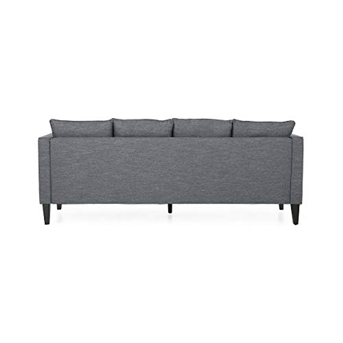 Christopher Knight Home Constance Contemporary 3 Seater Fabric Sofa, Charcoal + Dark Brown