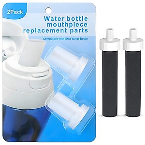 2in1 Brita Water Bottle Filter & Mouthpiece Replacement, Brita Replacement Parts with 2Pcs Brita Water Bottle Filter Replacement & 2Pcs Brita Bite Valve Replacement Compatible with Brita Water Bottle