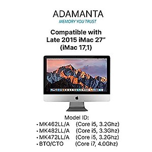 Adamanta 32GB (4x8GB) Apple Memory Upgrade Compatible with Late 2015 iMac 27" Retina 5K Display DDR3/DDR3L 1867Mhz PC3L-14900 SODIMM 2Rx8 CL13 1.35v RAM DRAM
