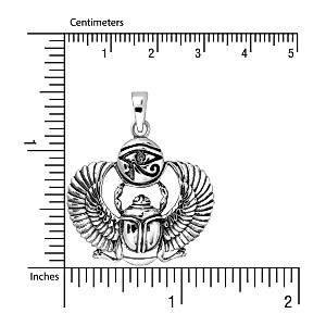 WithLoveSilver 925 Sterling Silver Ancient Egyptian Scarab Eye of Horus Symbol of Protection Pendant