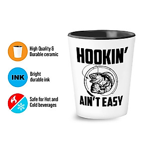 Bubble Hugs Fish Lover Shot Glass 1.5oz - Bite Me - Fishing Catching Fishes Fantail Ranchu Ocean River Catfish Arowana Lionfish Shark Vacation