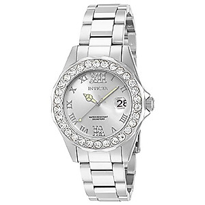 Invicta Women's 15251 Pro Diver Silver Dial Crystal Accented Stainless Steel Watch